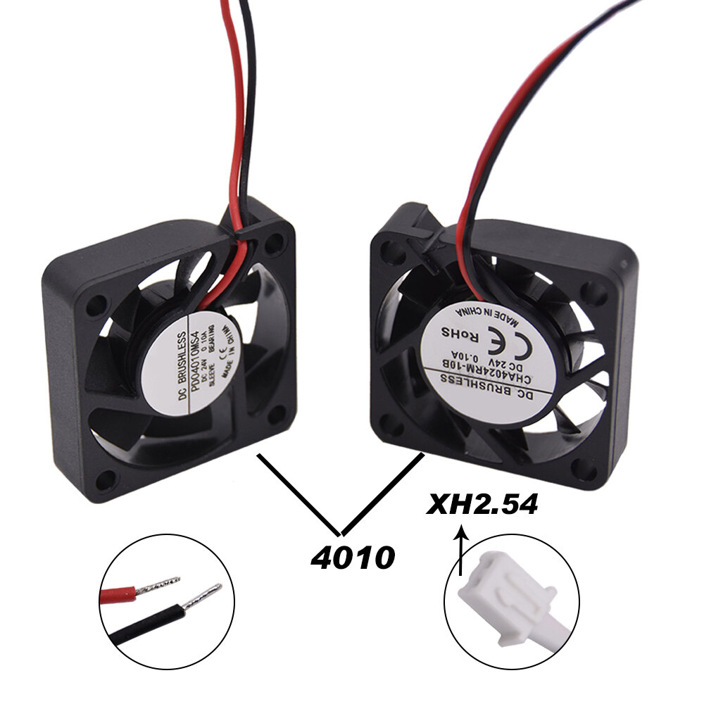 Аксессуары для 3D-ручки 4010 осевой вентилятор 24 В с клеммой XH2.54 40*40*10 Аксессуары для 3D-принтера