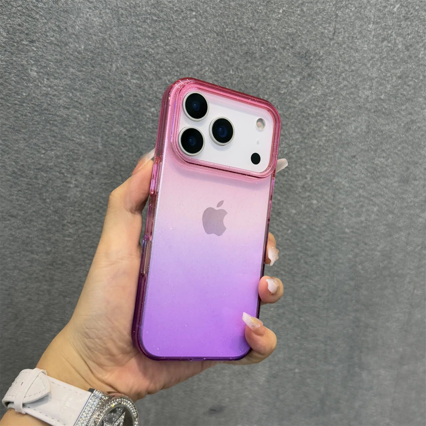 Чехол для iPhone 17 PinkPurple градиент, прозрачный