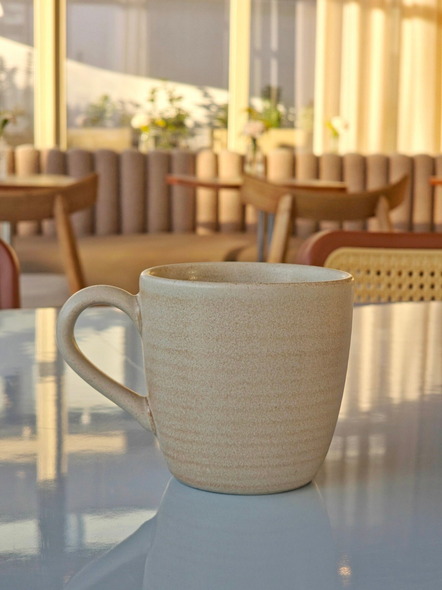 Кружка, чашка с ручкой Bonna "Mirage" 1 шт, 320 мл, бежевая. Ударопрочный профессиональный фарфор. "Mirage" (Турция)