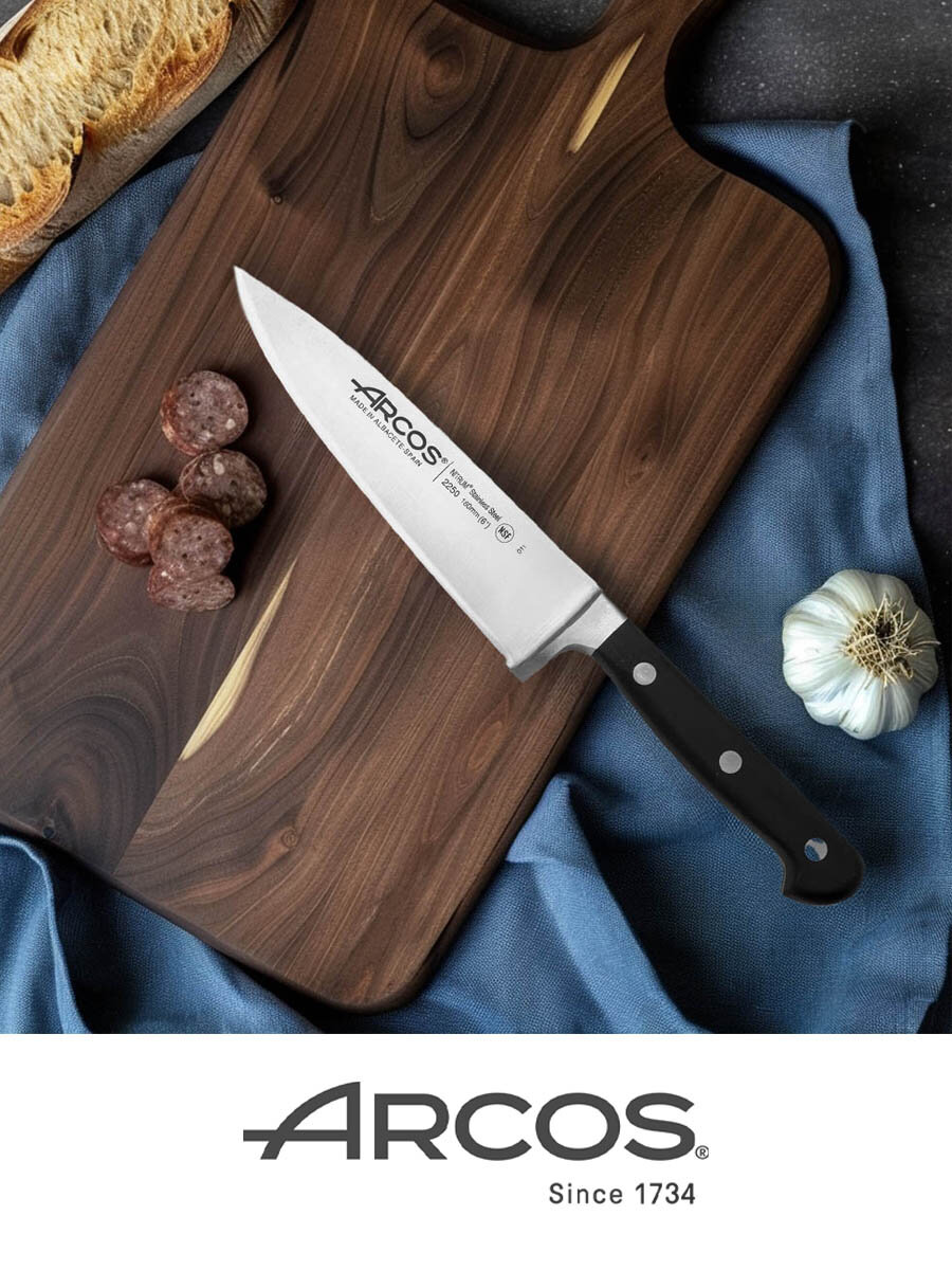 Нож кухонный Шеф Arcos Opera, лезвие 16 см, нержавеющая сталь/пластик