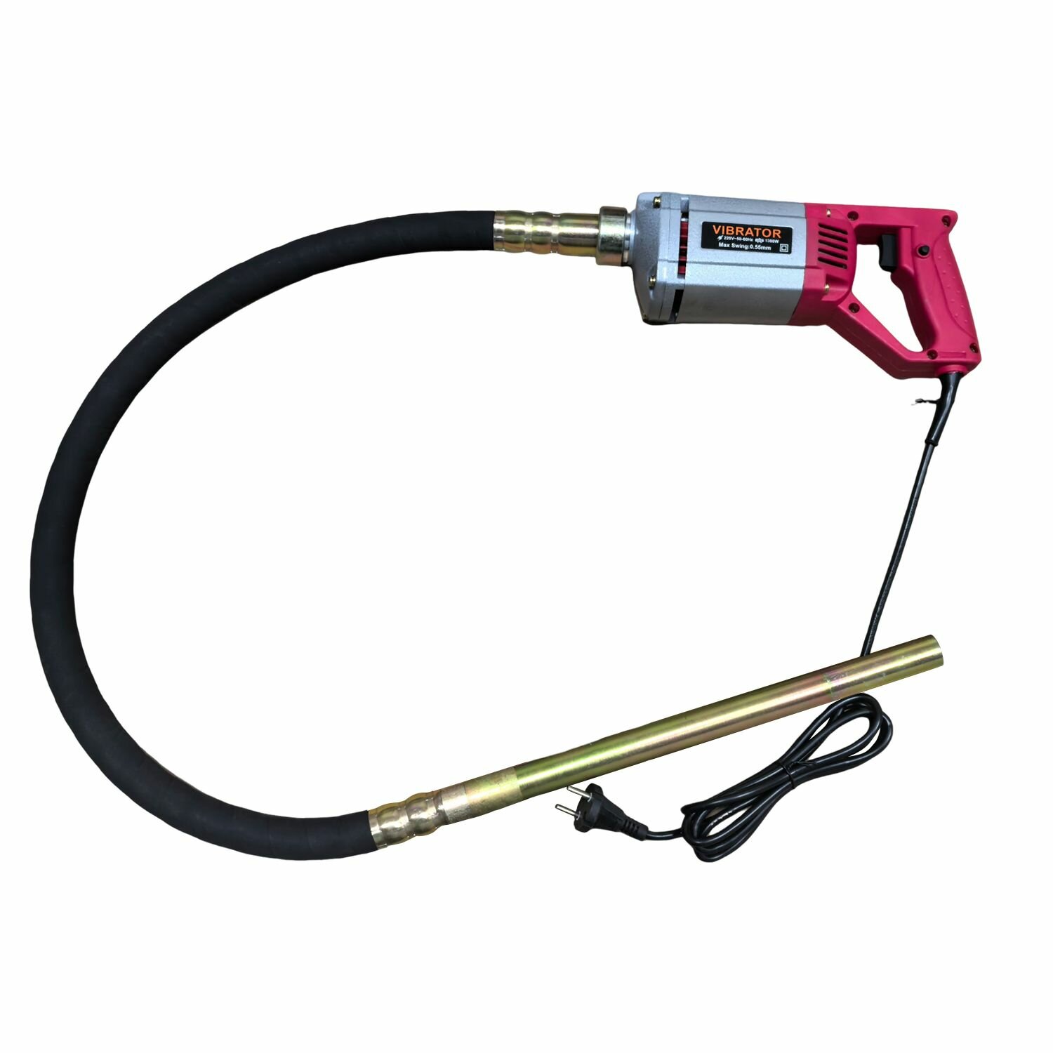 Переносной бетонный вибратор 1250Вт с вибрирующим инструментом и штангой 4,9 фута