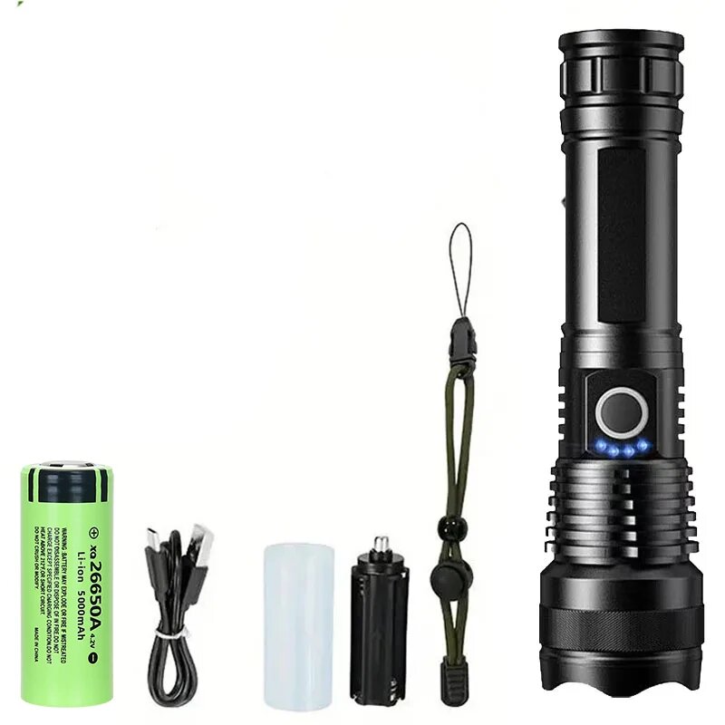 Тактический фонарь P50, 26650 battery no box