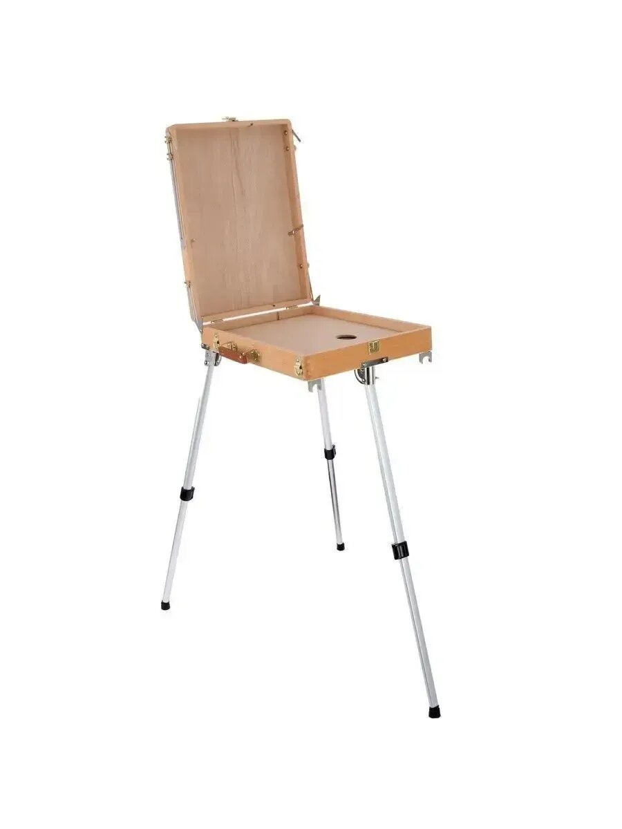 Этюдник из бука с металлическими телескопическими ножками