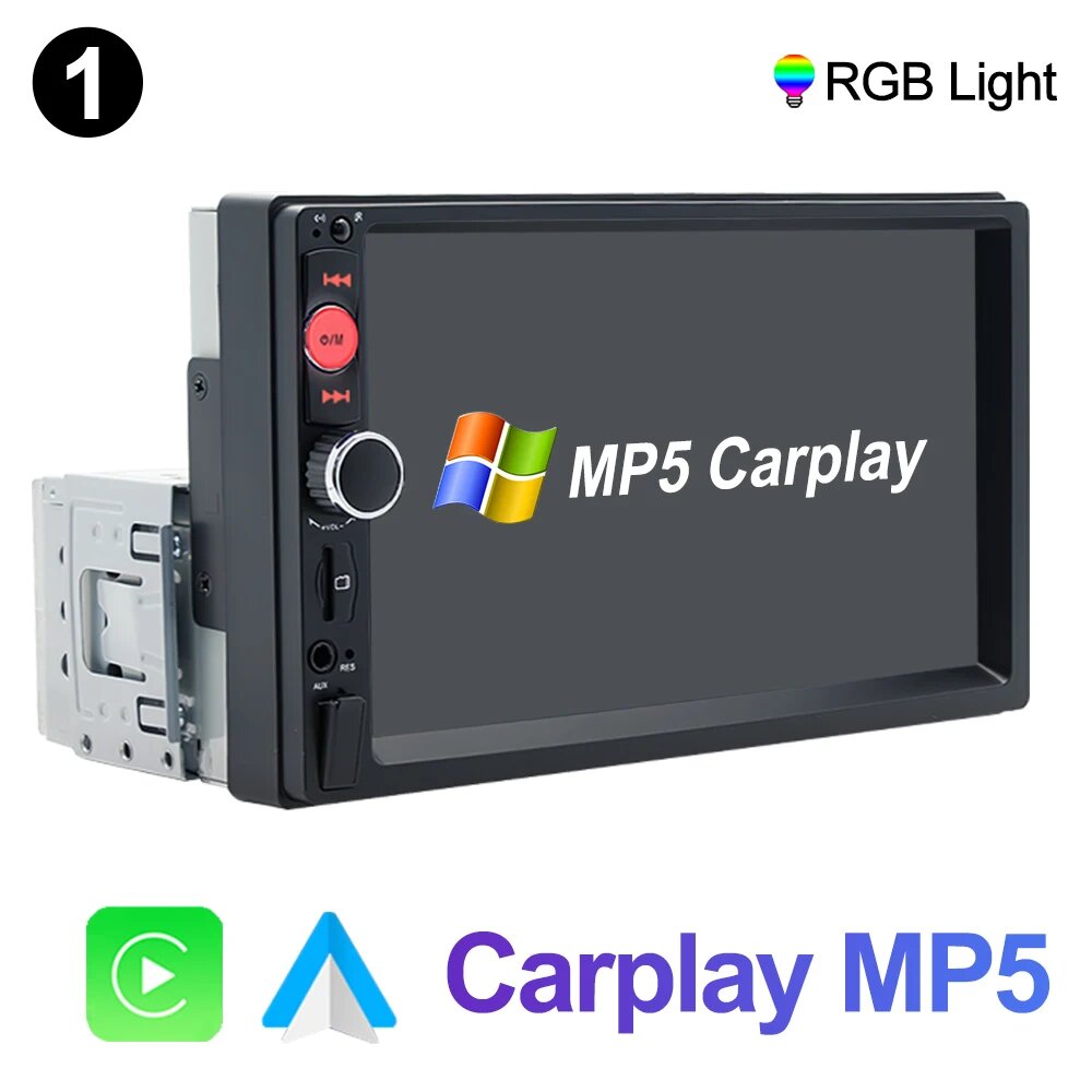 Автомобильная Мультимедийная система, универсальная Автомагнитола под управлением Android, с выдвижным 7 "IPS экраном, gps Навигатором, Типоразмер 1 din, Android 11, Carplay-170