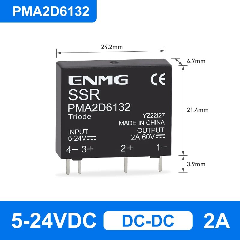 ENMG 1 шт. маленькое твердотельное реле PMA 5-24VDC6A DC Control AC DC24 2A оптически изолированное тонкопленочное реле в горшке EMC 2500 В переменного тока