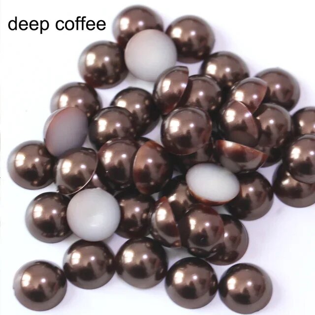 Искусственные жемчужины ABS пластик 2-14 мм 1000 шт. 12mm 100pcs, deep coffee