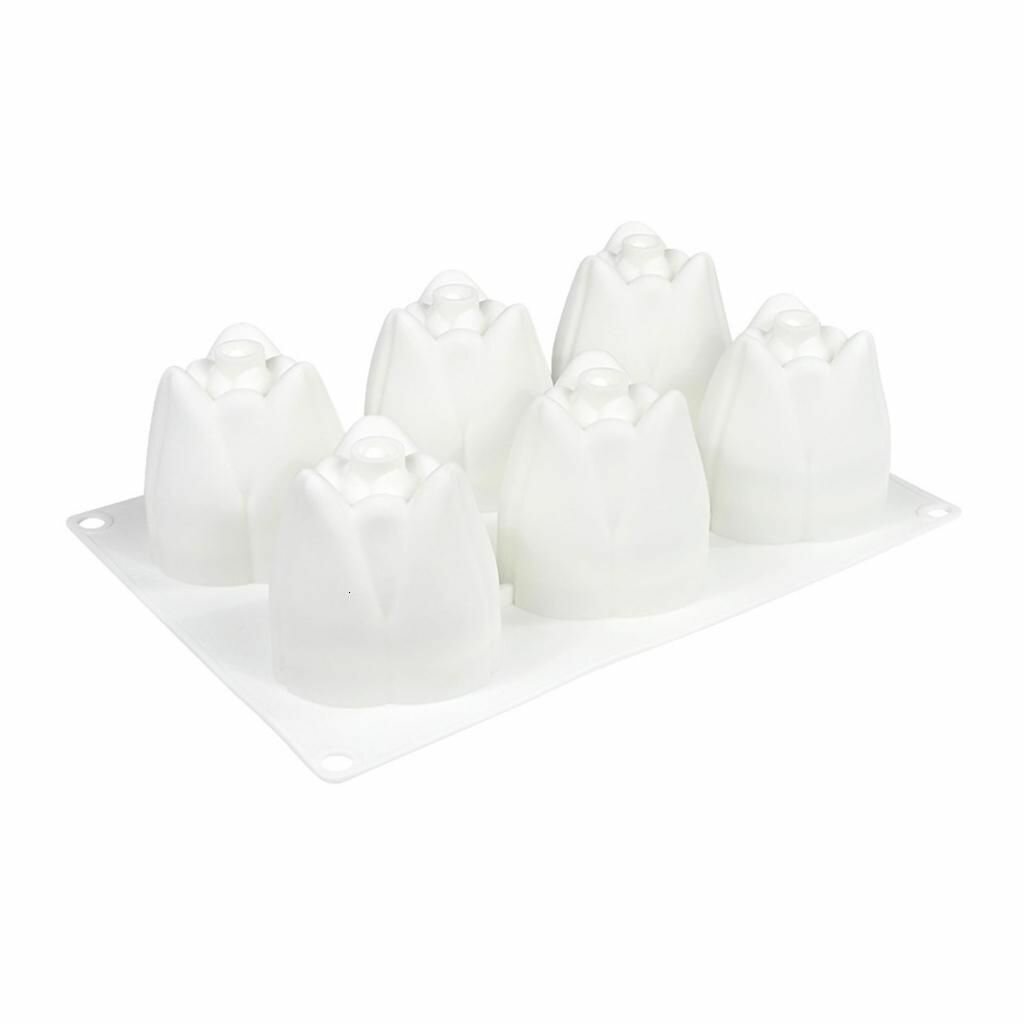 Форма для выпечки, Трехмерная форма для торта с муссом "тюльпан" - 6 ровных