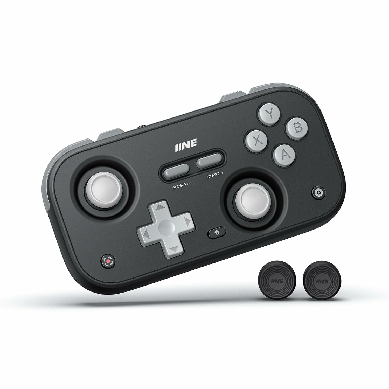 Беспроводной игровой контроллер IINE Retro Pocket – компактный геймпад с джойстиками на основе эффекта Холла, настраиваемыми кнопками, частотой опроса 1000 Гц – совместим с ПК, Switch, мобильными устройствами, Steam Deck, планшетами (серый).
