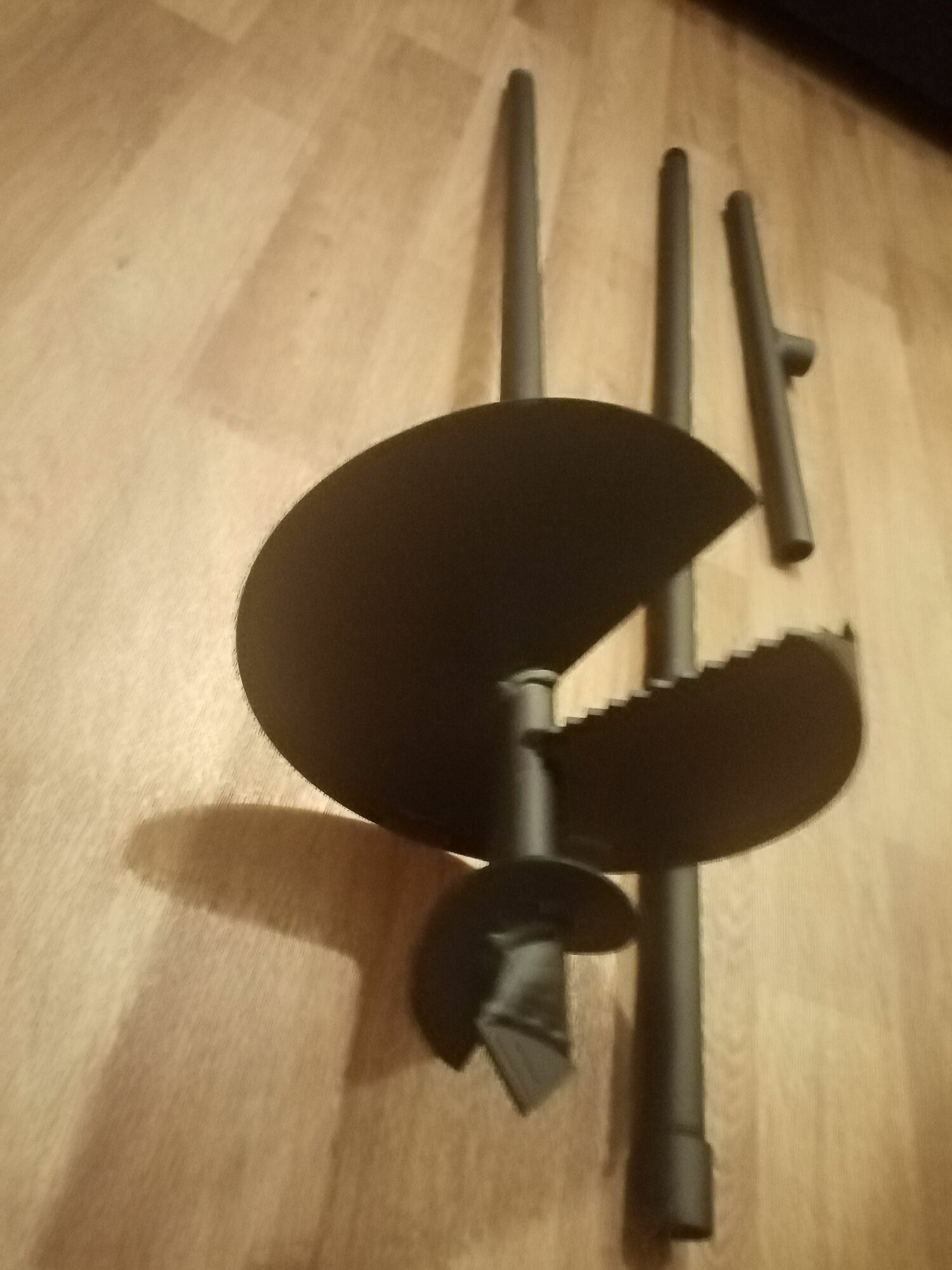 Бур садовый, D-250мм*2 метра, Т-образная рукоятка, металлический, черный