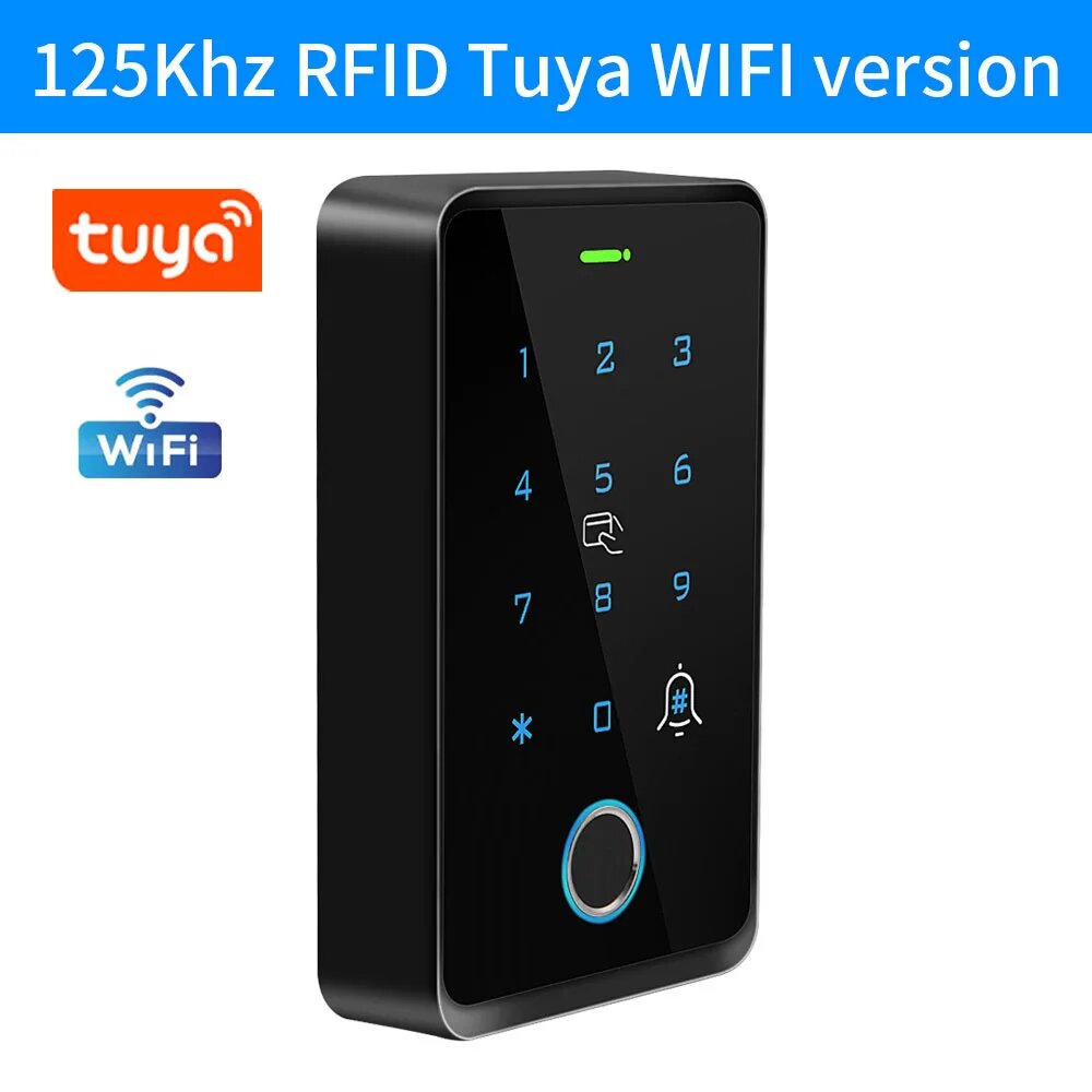 Tuya 125Khz RFID WiFi Клавиатура контроля доступа черная