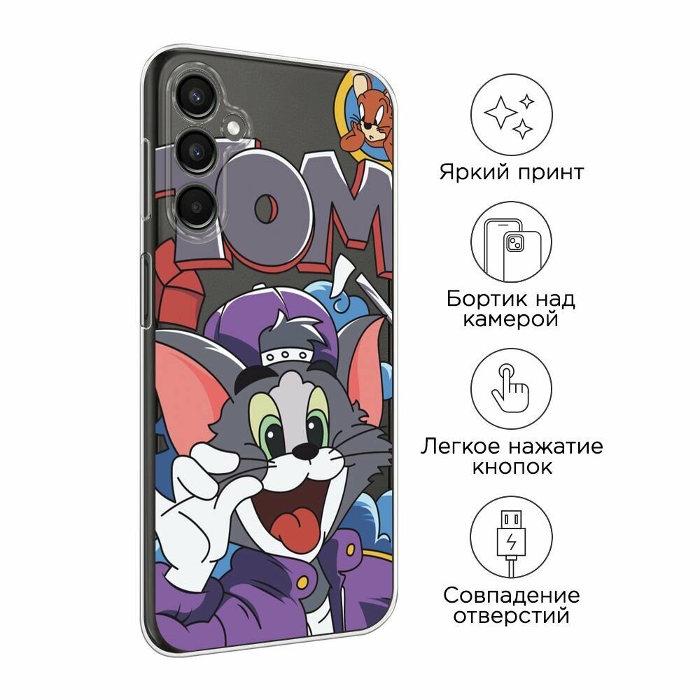 Чехол на Samsung Galaxy A24 / Самсунг Галакси A24 с принтом "Том в кепке", прозрачный — фото 1