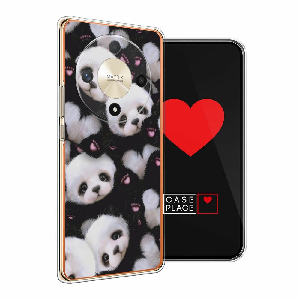 Силиконовый чехол на Honor X9b / Хонор X9B с принтом "Море панд" — фото 1