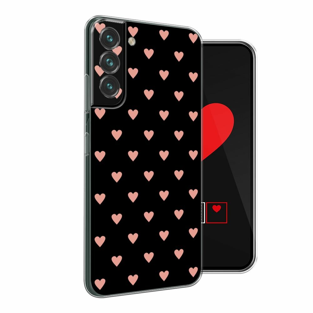 Чехол на Samsung Galaxy S22 / Самсунг Галакси S22 с принтом "Розовые сердечки" — фото 1