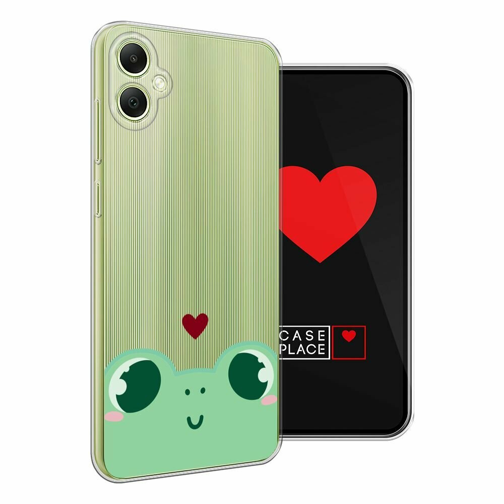 Чехол на Samsung Galaxy A05 / Самсунг Галакси A05 с принтом "Влюблённая лягушка - 14 февраля", прозрачный — фото 1