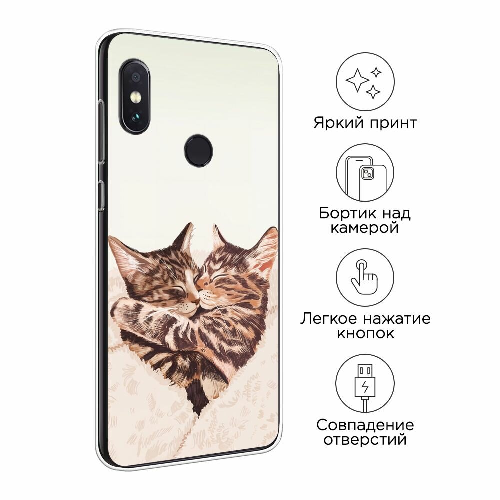 Чехол на Xiaomi Redmi Note 5/Note 5 Pro / Сяоми Редми Нот 5/Нот 5 Про с принтом "Влюбленные котейки - 14 февраля" — фото 1