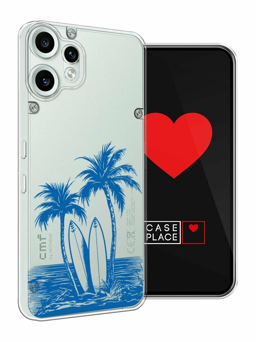 Чехол на CMF Phone 2 Pro / CMF Фон 2 Про с принтом "Сёрфинг на островах 1", прозрачный — фото 1