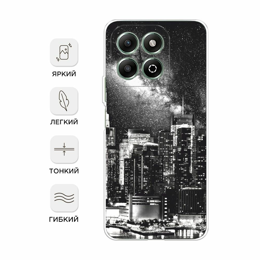 Силиконовый чехол на Honor X6b / Хонор X6b с принтом "Ночной Нью-Йорк" — фото 1