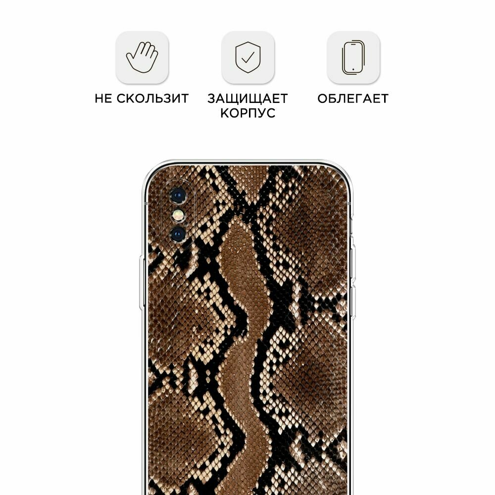 Чехол на Apple iPhone XS Max / Айфон XS Max с принтом Кожа питона — фото 1