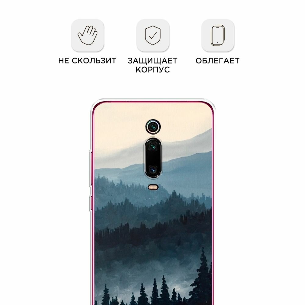 Чехол на Xiaomi Redmi K20/K20 Pro/Mi 9T/9T Pro / Сяоми Редми К20/K20 Pro/Mi 9T/9T Pro с принтом "Туманные горы" — фото 1