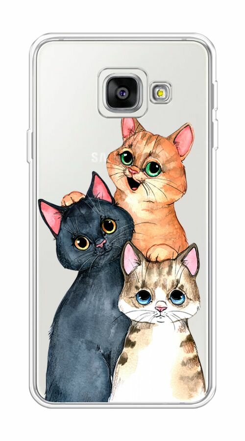 Чехол на Samsung Galaxy A3 2016 / Самсунг Галакси А3 2016 с принтом Три братца котенка, прозрачный