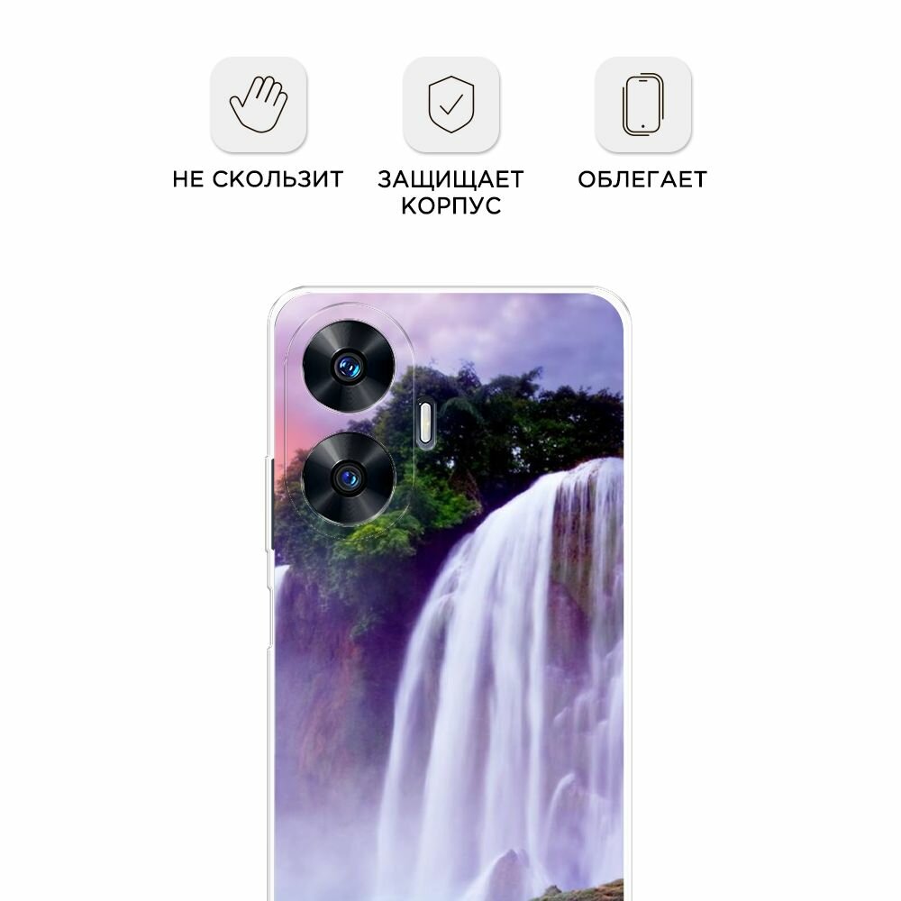 Силиконовый чехол на Realme C55 / Реалми C55 с принтом водопад 10 — фото 1