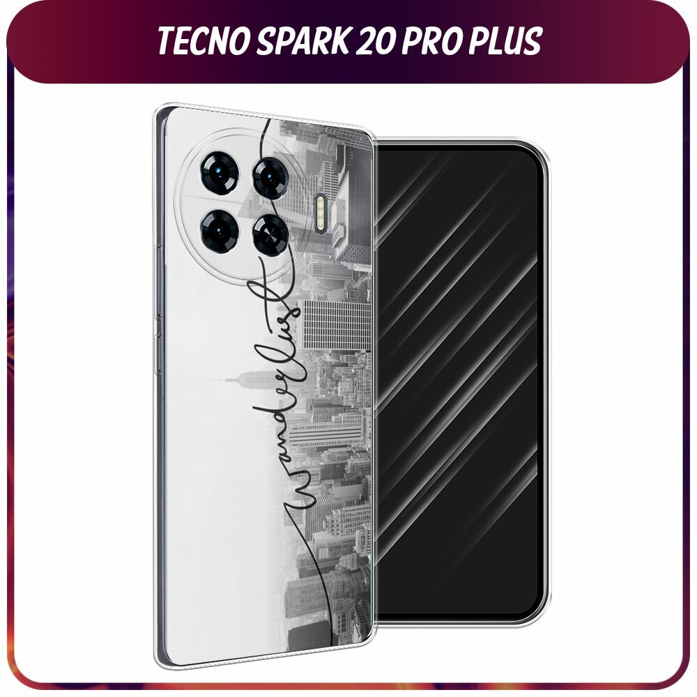 Чехол на Tecno Spark 20 Pro Plus / Текно Спарк 20 Про Плюс с принтом "Черно город"