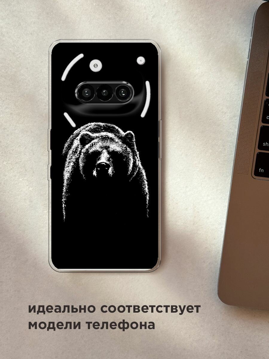 Чехол на Nothing Phone 3a / Нотинг Фон 3а с принтом "Медведь в ночи" — фото 1
