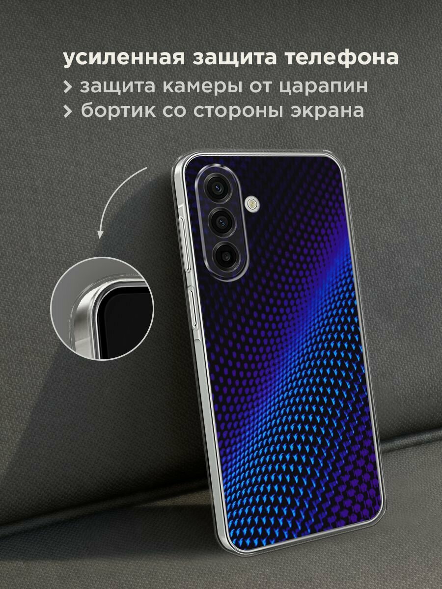 Чехол на Samsung Galaxy A17 / Самсунг А17 с принтом "Синий карбон" — фото 1