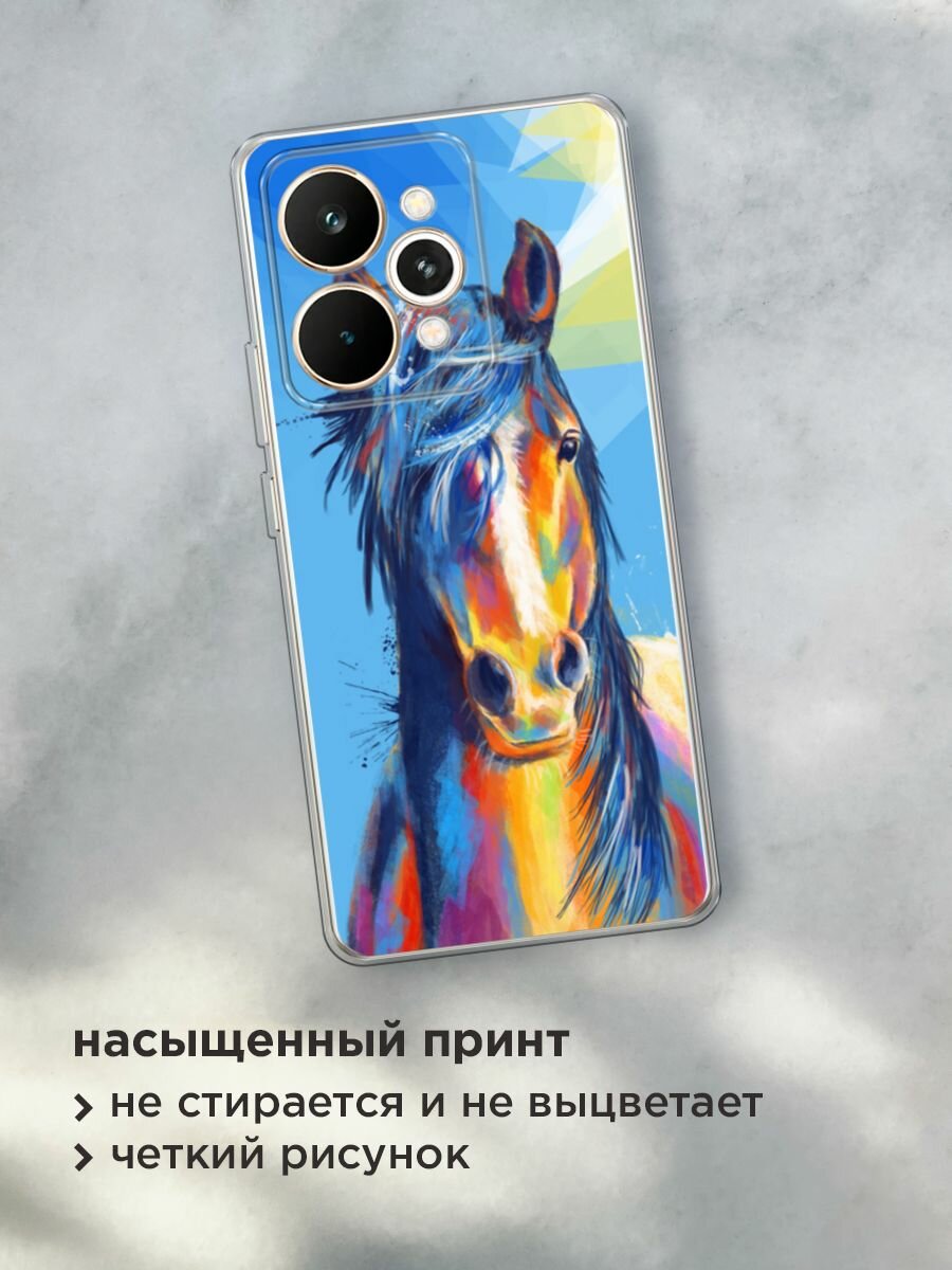 Чехол на Realme 15 Pro / Реалми 15 Про с принтом "Лошадь арт 3" — фото 1