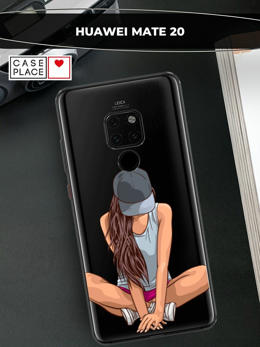 Чехол на Huawei Mate 20 / Хуавей Мате 20 с принтом "Девушка в кепочке", прозрачный
