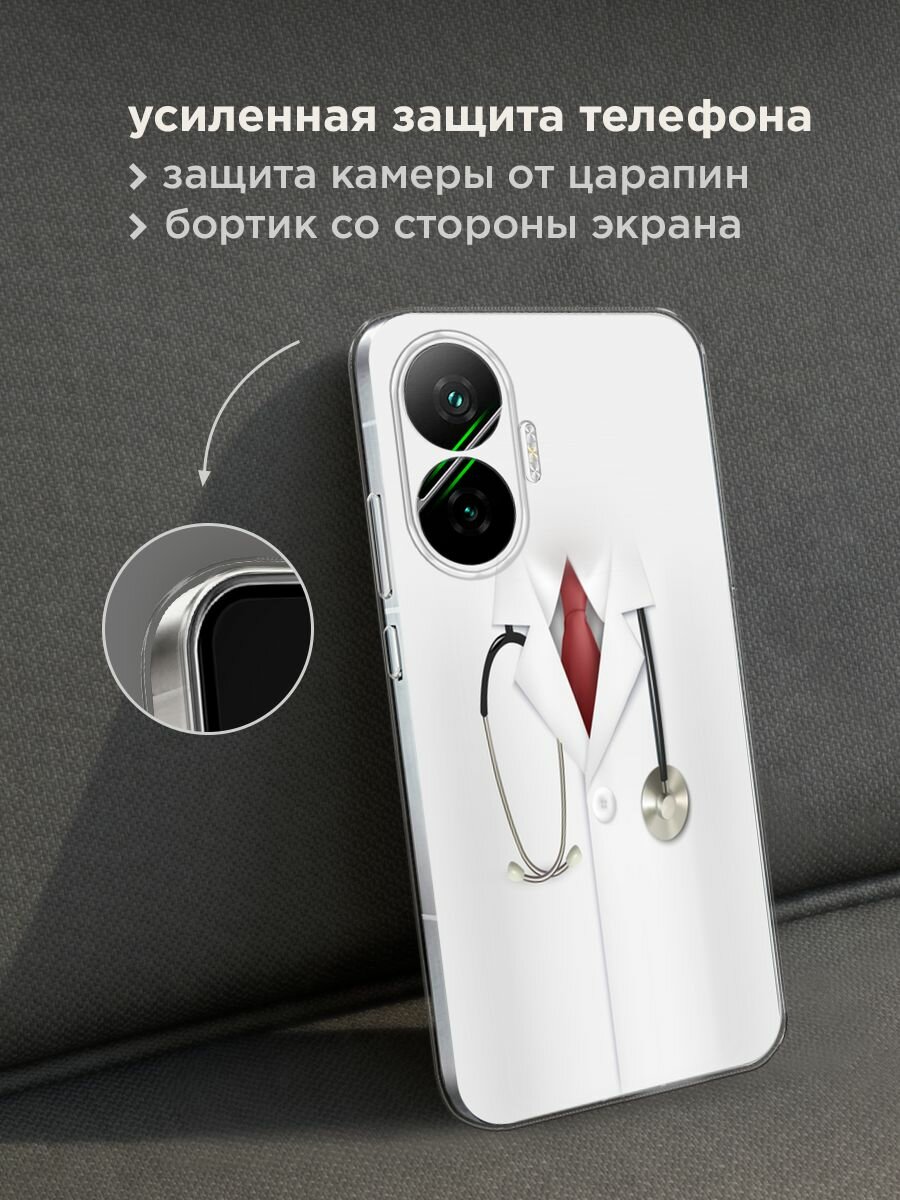 Силиконовый чехол на Poco F7 / Поко F7 с принтом "Халат врача" — фото 1