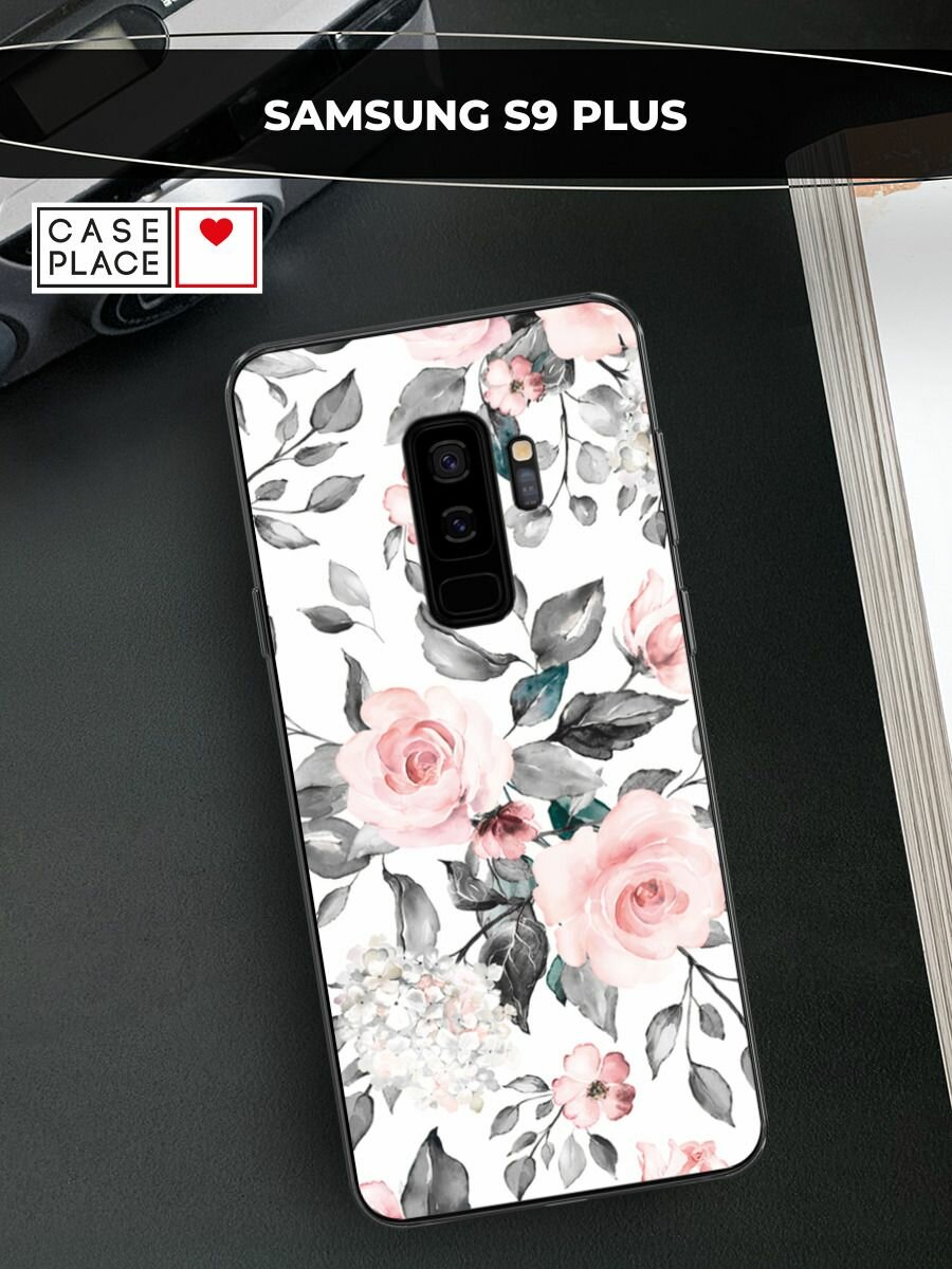 Чехол на Samsung Galaxy S9 + / Самсунг Галакси С9 Плюс с принтом "Розы на белом"