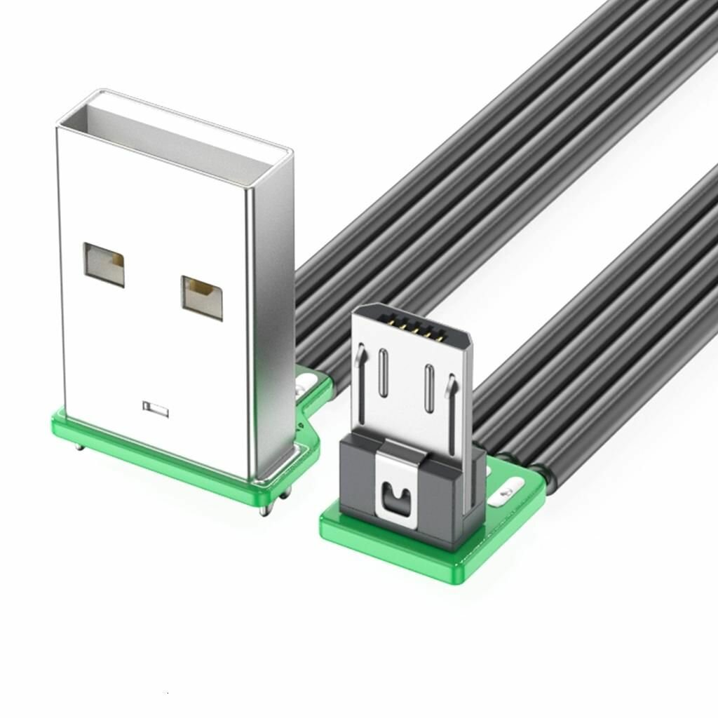 90 градусов USB до 5PIN DOWN BEAND DATA CABLE 5V2A зарядка Провода Easy Access Совместимость со многими гаджетами, 1.5m - USB отключен