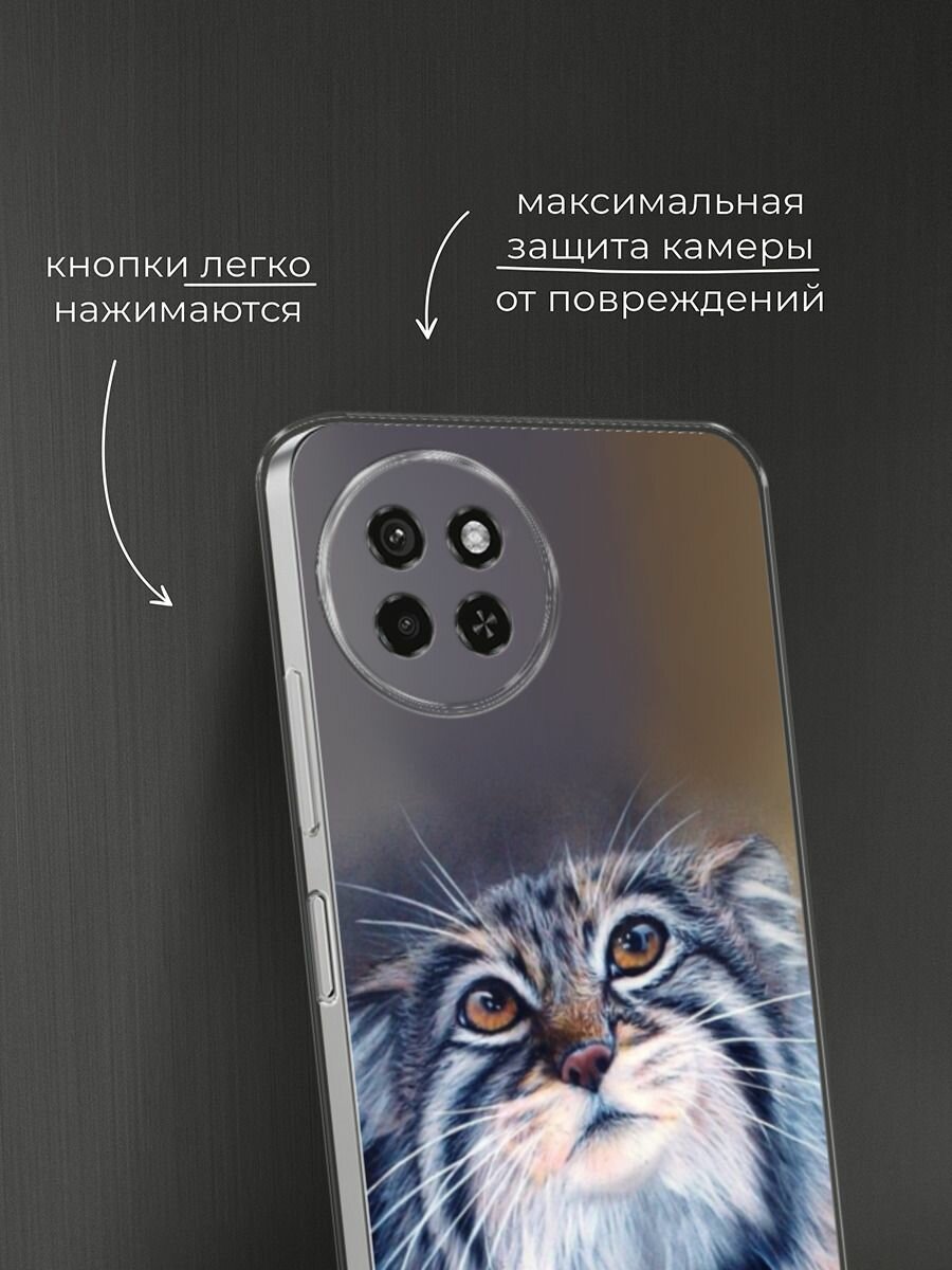 Силиконовый чехол на Itel S23 / Ител S23 с принтом "Кот манул 2" — фото 1