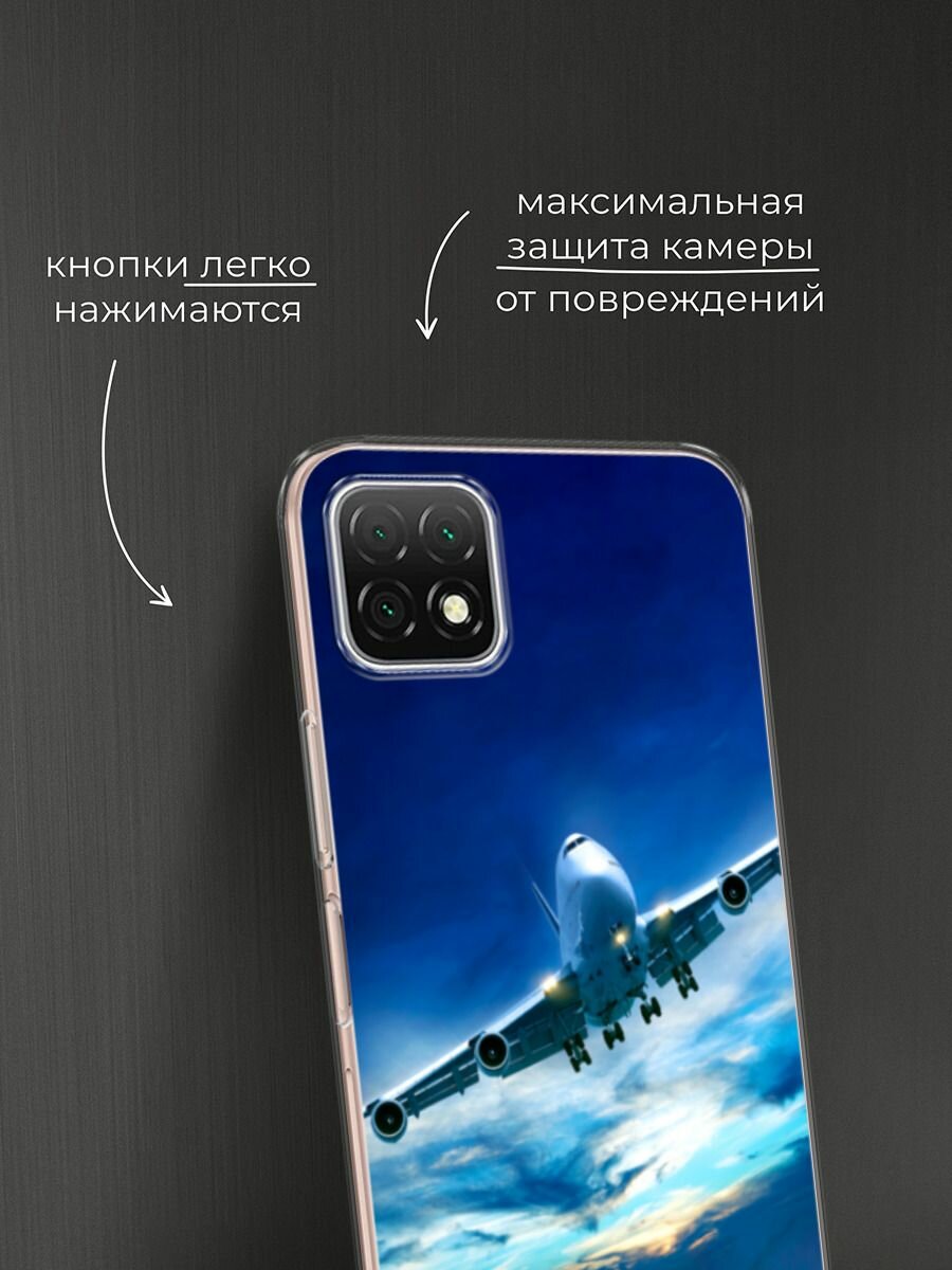 Силиконовый чехол на Wiko T3 / Вико Т3 с принтом "Самолет в небе" — фото 1