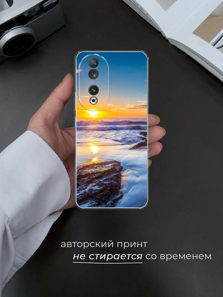 Силиконовый чехол на Honor 90 / Хонор 90 с принтом "Восход 6" — фото 1