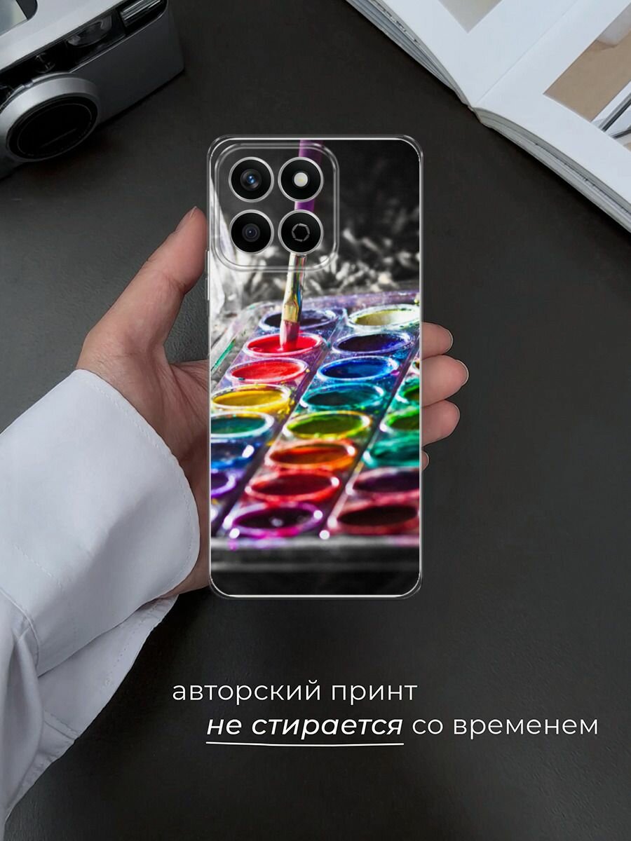 Силиконовый чехол на Honor X7c / Хонор X7c с принтом "Палитра красок" — фото 1
