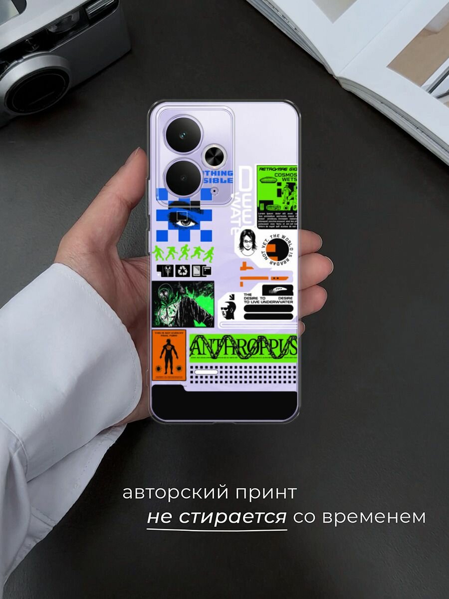 Чехол на Realme 14T / Реалми 14Т с принтом "Nothing impossible", прозрачный — фото 1
