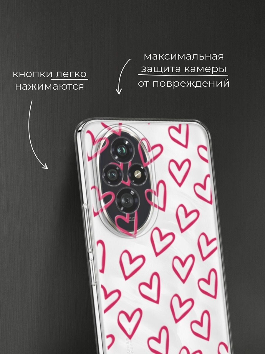 Чехол на Honor 200 / Хонор 200 с принтом "Темные сердечки" — фото 1