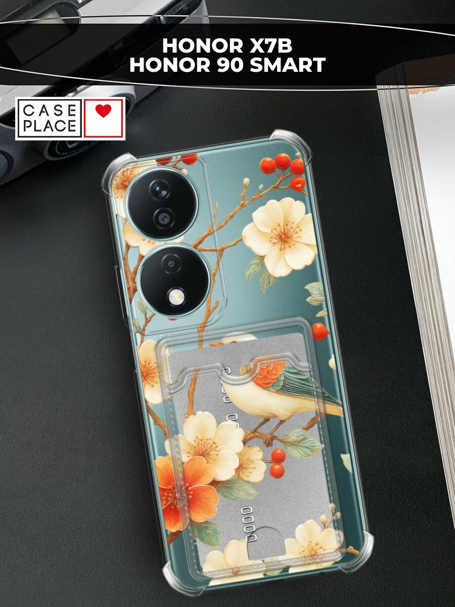 Чехол на Honor X7B/90 Smart (Хонор X7B/90 Смарт) с картой и принтом "Красивая фреска 2"