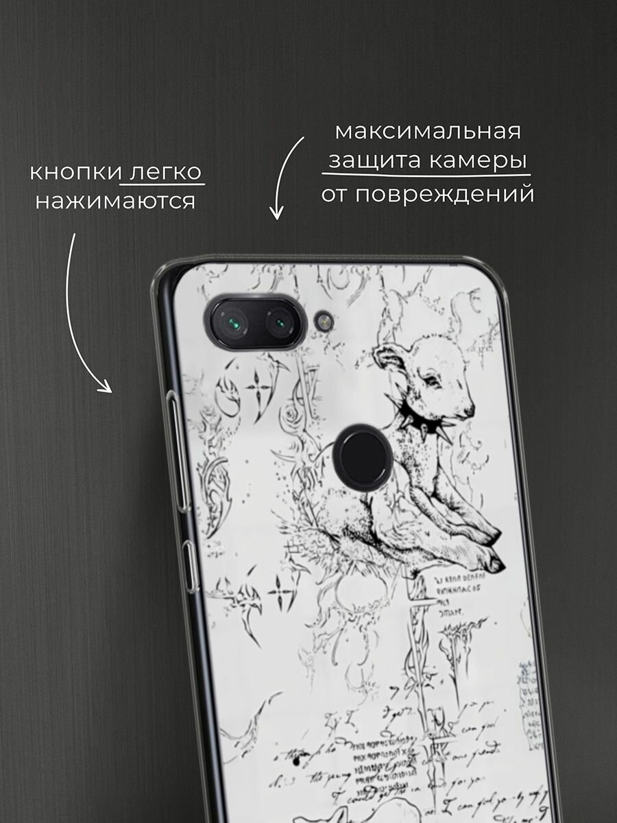 Чехол на Xiaomi Mi 8 Lite (Youth Edition) / Сяоми Ми 8 Лайт (Юс Эдишн) с принтом "Готический ягненок" — фото 1
