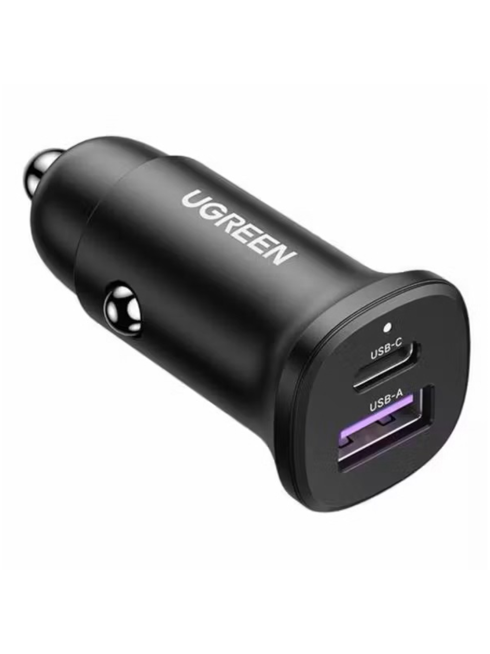 Зарядное устройство автомобильное UGREEN EC305 USB-C PD+USB-A QC 30W Fast Car Charger с чехлом, цвет: черный