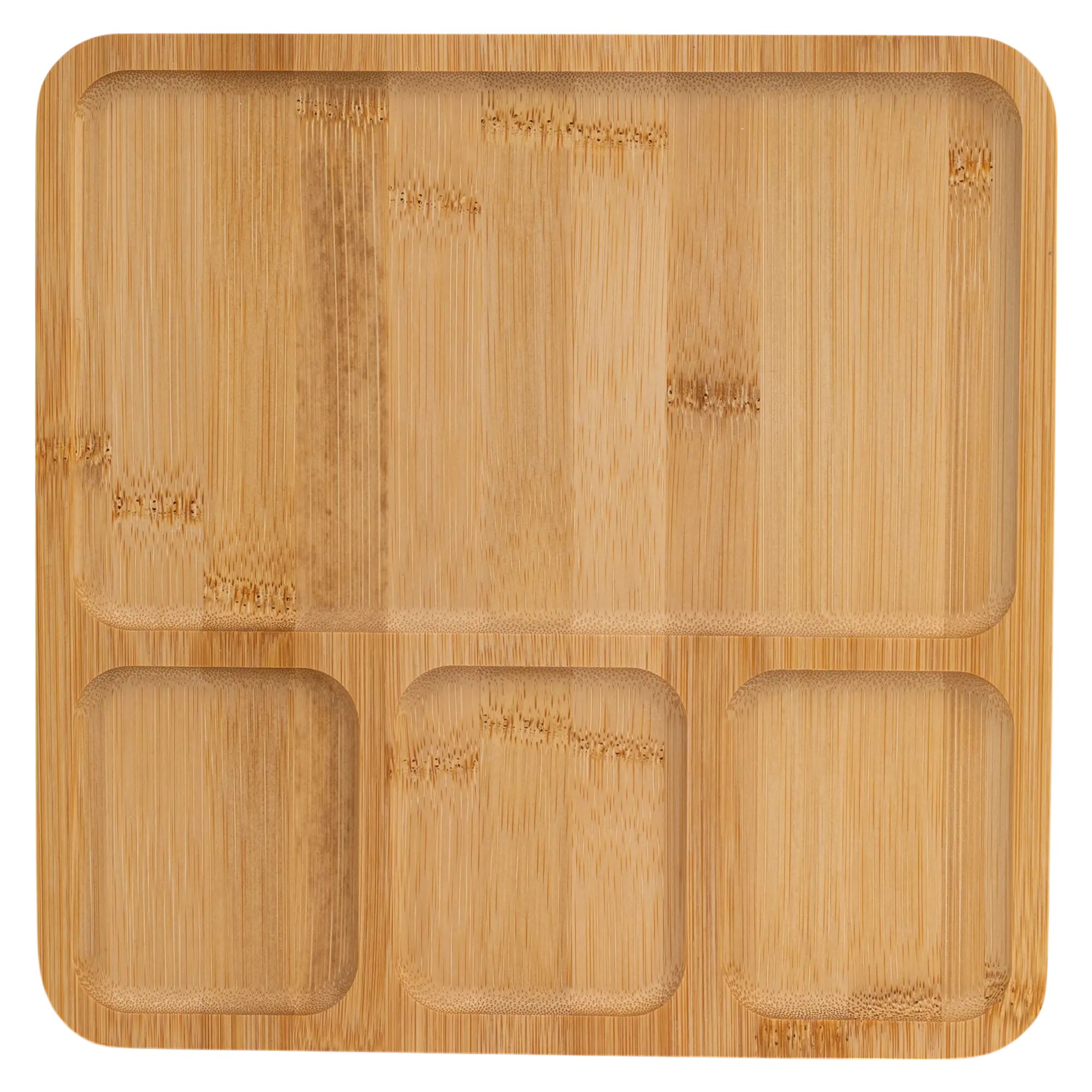 Vidage 21833 SQ Менажница 4 отсека из бамбука, цвет бежевый, натуральный дизайн