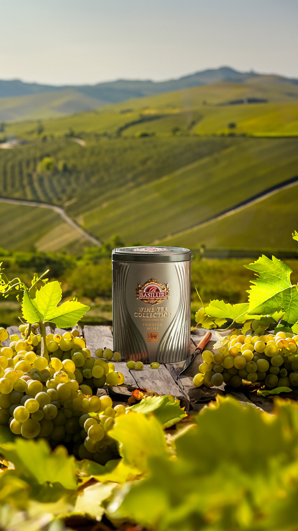 Чай Basilur "WINE Tea", замороженный виноград, листовой, 75 г
