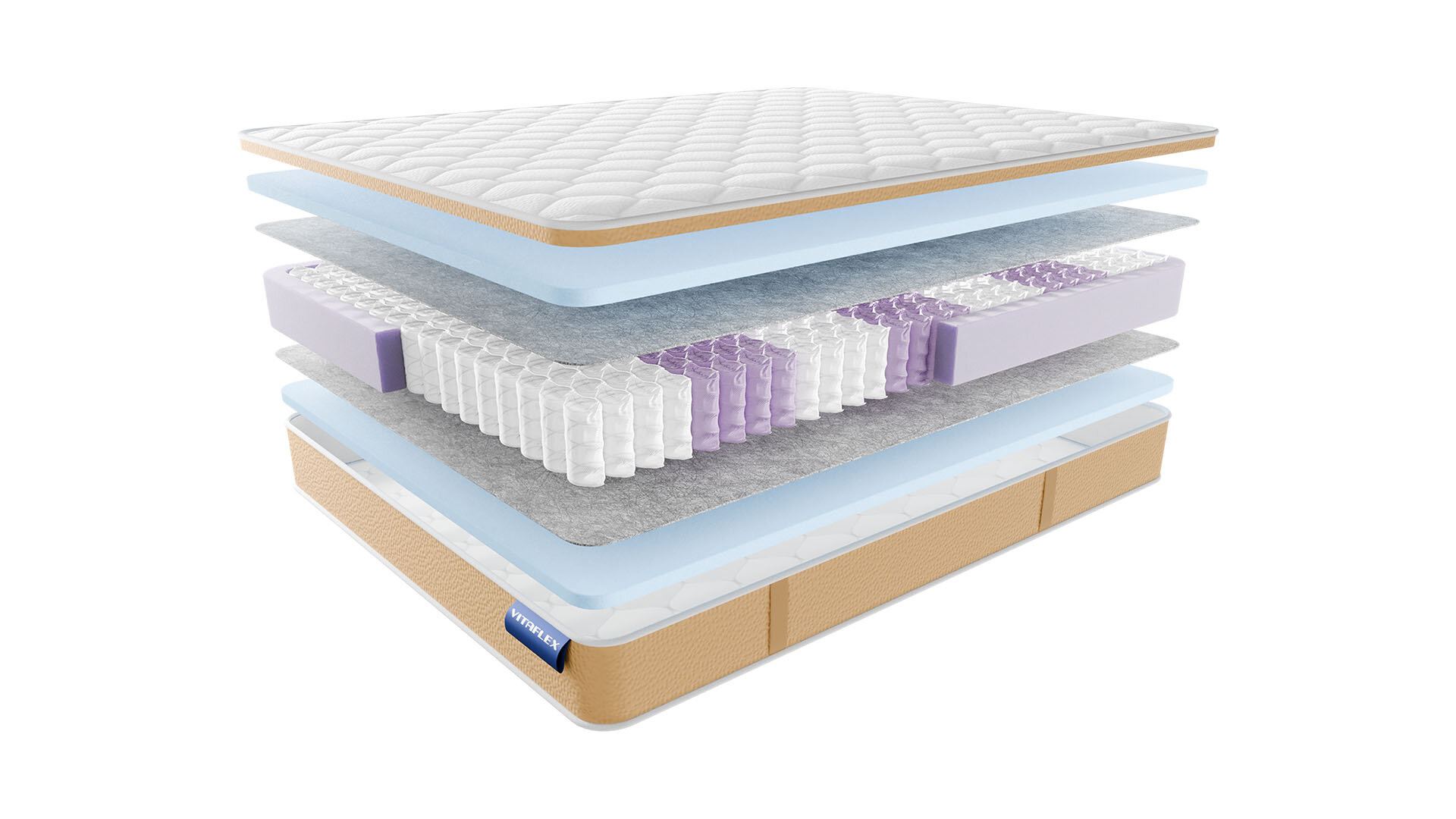 Матрас Vitaflex SleepFlow Active 180х200 высота 21 см анатомический средней жесткости Независимые пружины