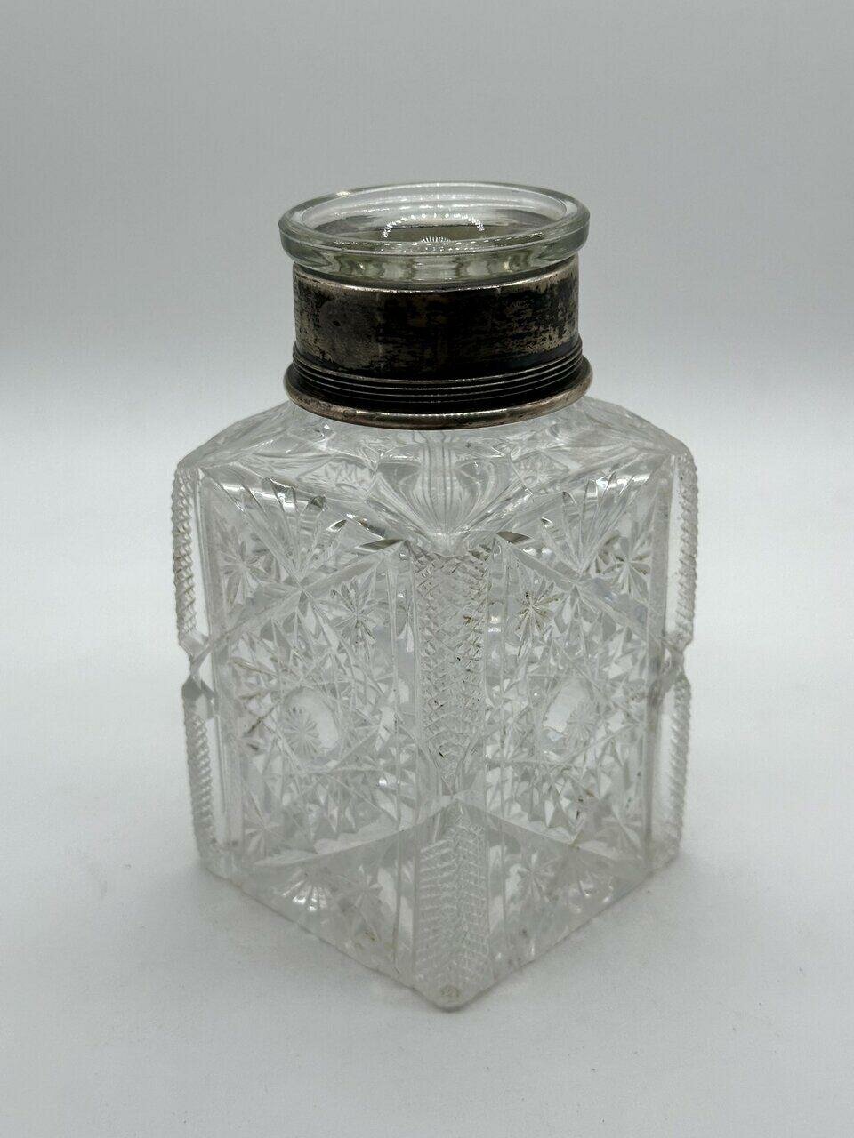 Хрустальный Фужер инкрустированный мельхиором для напитков ссср 1970 годы винтажные