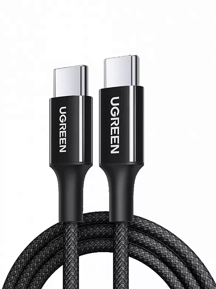 UGREEN Кабель для зарядки UGREEN L501 (65245) 60W USB-C to USB-C PD Fast Charging Braided Cable 3A Max 2 метра, черный