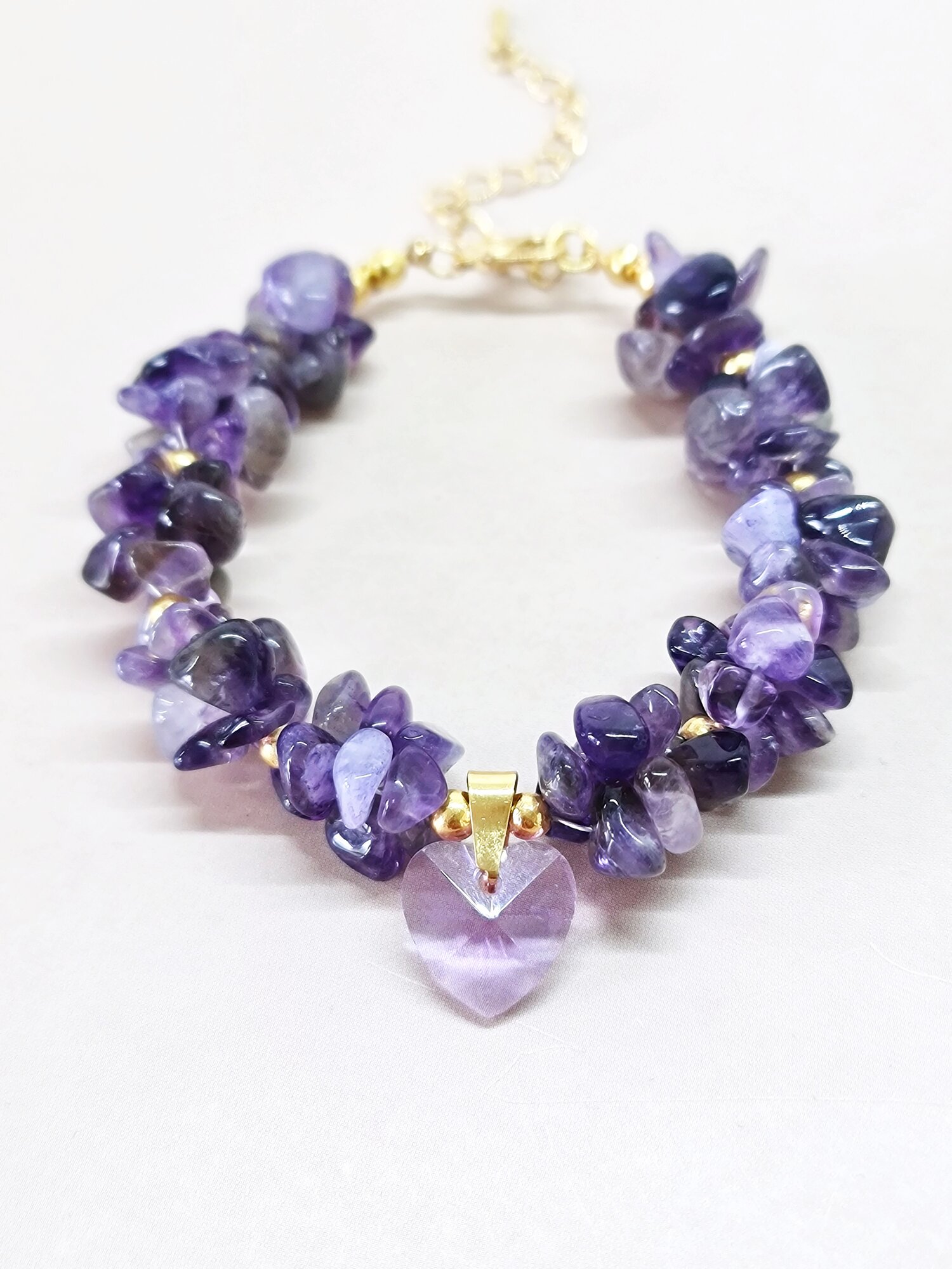 Плетеный браслет, аметист