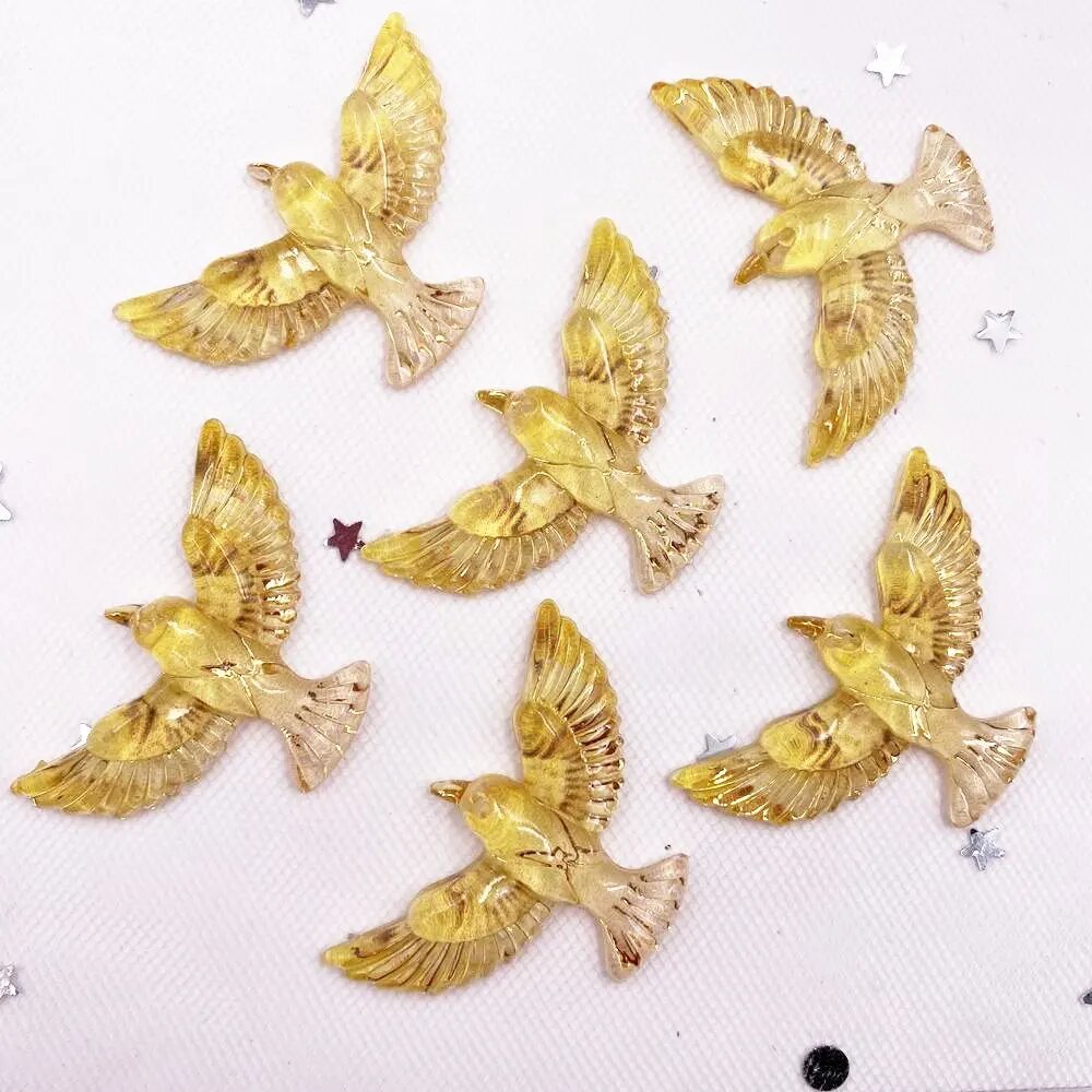 Новые блестящие красочные птицы с плоской задней частью и стразами, аппликации, сделай сам, 1 отверстие из бисера, свадебное украшение, домашнее ремесло, Рождественский подарок OD01