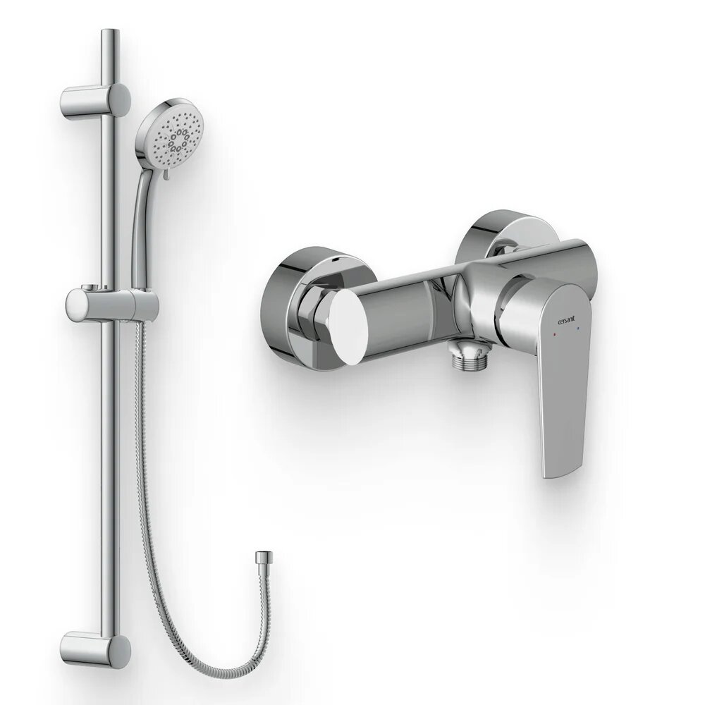 Душевой комплект Смеситель для душа Cersanit Moduo 64099 / Гарнитур Vibe 63067 хром